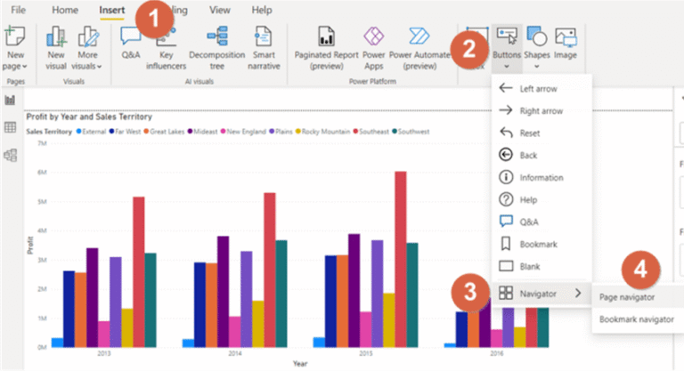 Power BI Table View, Tooltips and Page Navigation Guide